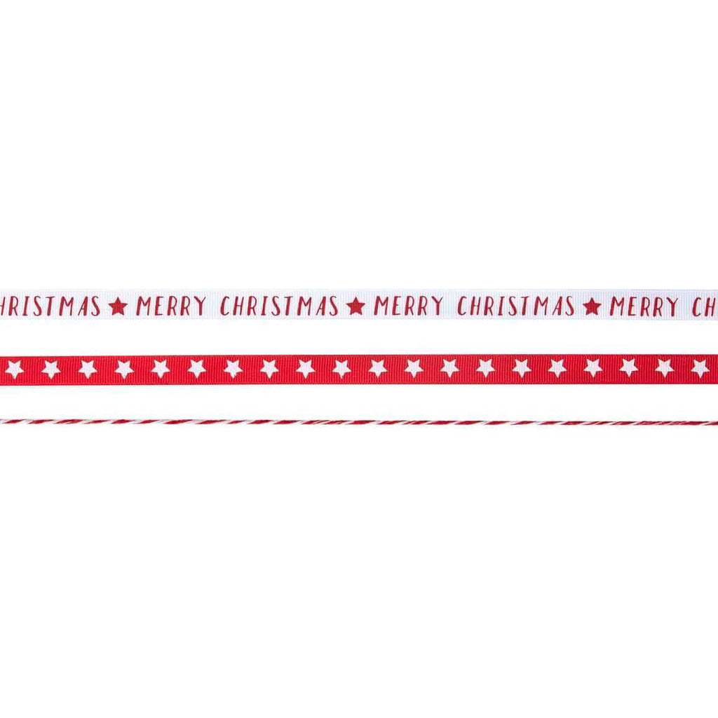 Red & White Merry Christmas Ribbon Kit