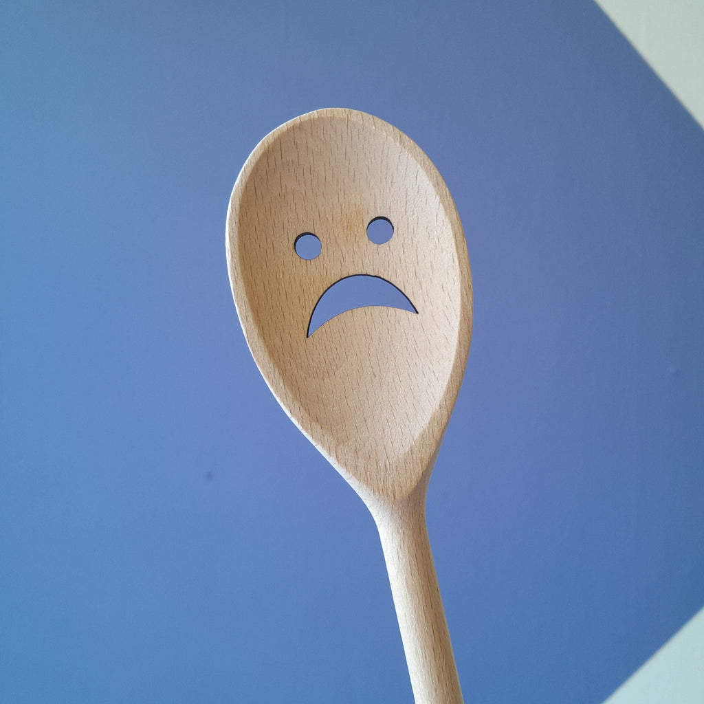 Sad Face Wooden Spoon – Unique Kitchen Utensil